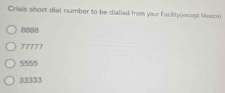 Solved: Crisis short dial number to be dialled from your Facility ...