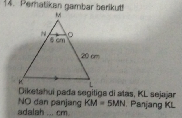 Telah dijawab:Perhatikan gambar berikut! Diketahui pada segitiga di ...