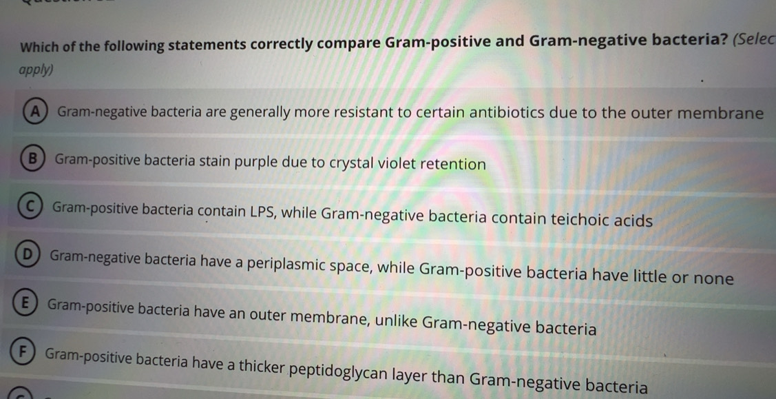 Solved: Which of the following statements correctly compare Gram ...