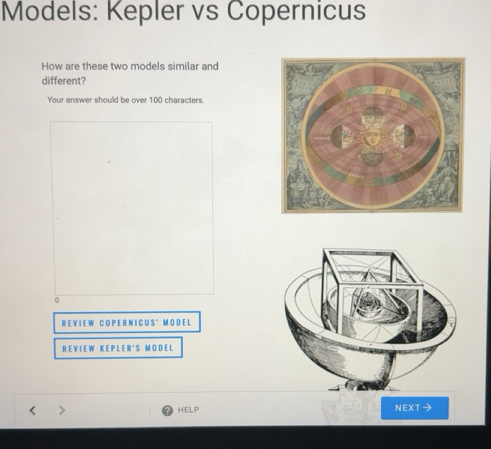 Solved: Models: Kepler vs Copernicus How are these two models similar ...