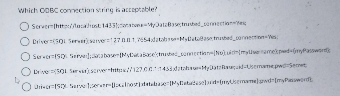 Solved: Which ODBC connection string is acceptable? Server=http ...