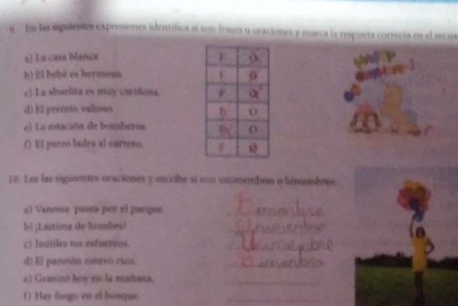 Resuelto:En las siguientes expresiones identífica si son frases u ...