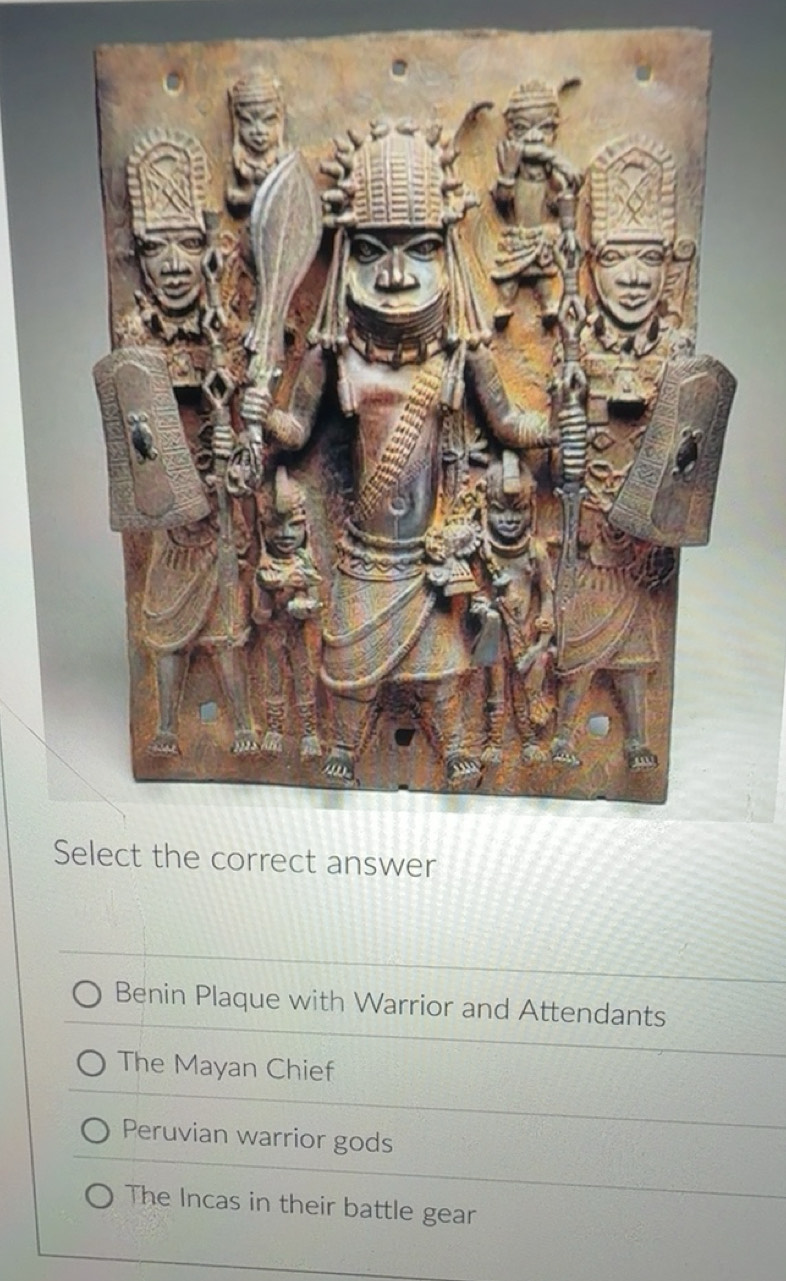 Resuelto:Benin Plaque with Warrior and Attendants The Mayan Chief ...