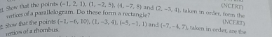 Solved: (NCERT) Show that the points (-1,2,1), (1,-2,5), (4,-7,8) and ...