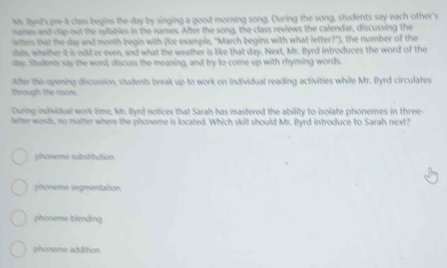 Solved: Mr. By's pre-k class begins the day by singing a good morning ...