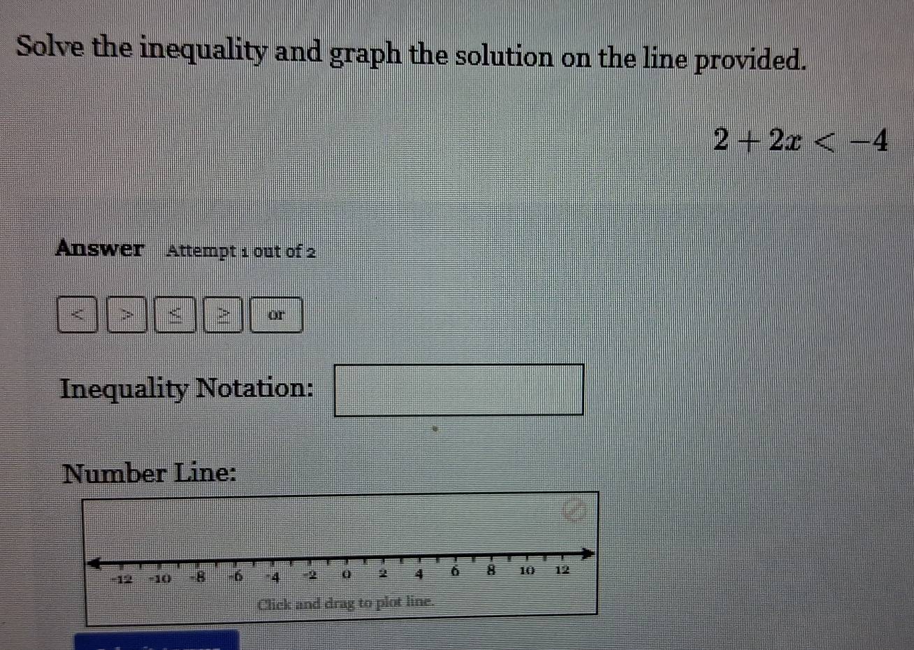 Solved: Solve the inequality and graph the solution on the line ...