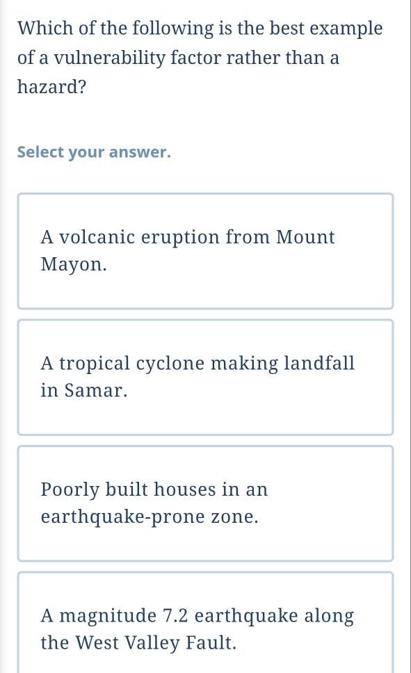 Solved: Which of the following is the best example of a vulnerability ...