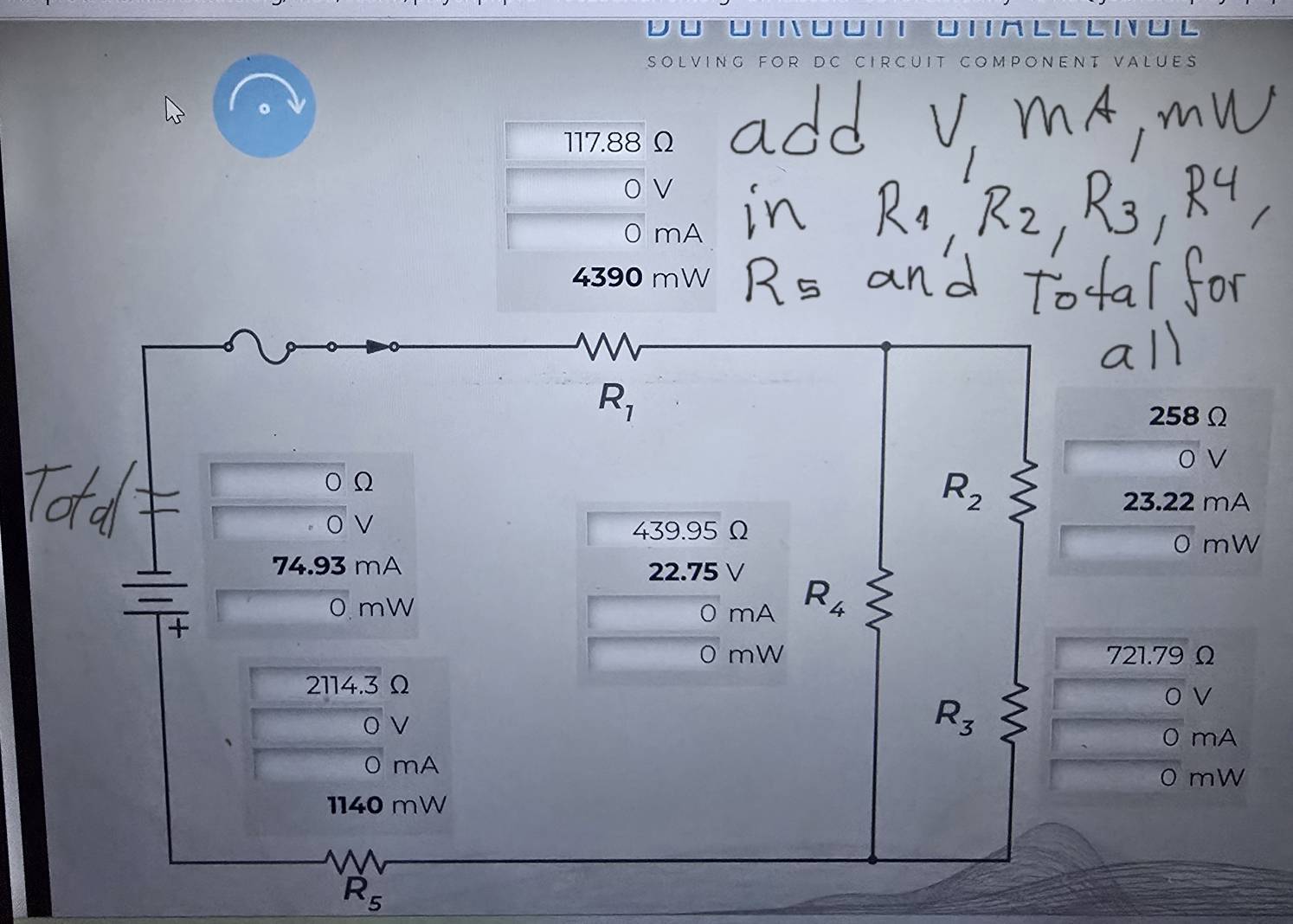 Solved: UTIALLlNUL Solving for dC Circuit Component Value 。 117.88Ω V ...