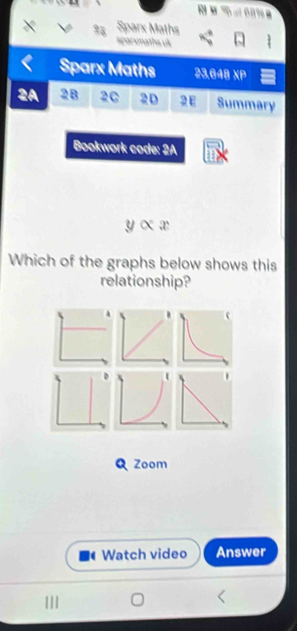 Solved: a 689 - Sparx Maths e xmaths uk : Sparx Maths 23,648 XP 2A 2B ...