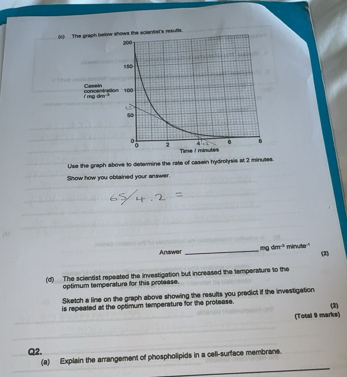 Solved: tist's results. Use the graph above to determine the rate of ...