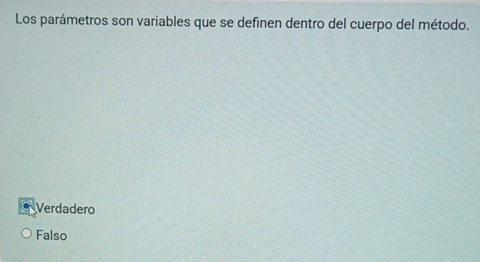 Resuelto:Los parámetros son variables que se definen dentro del cuerpo ...