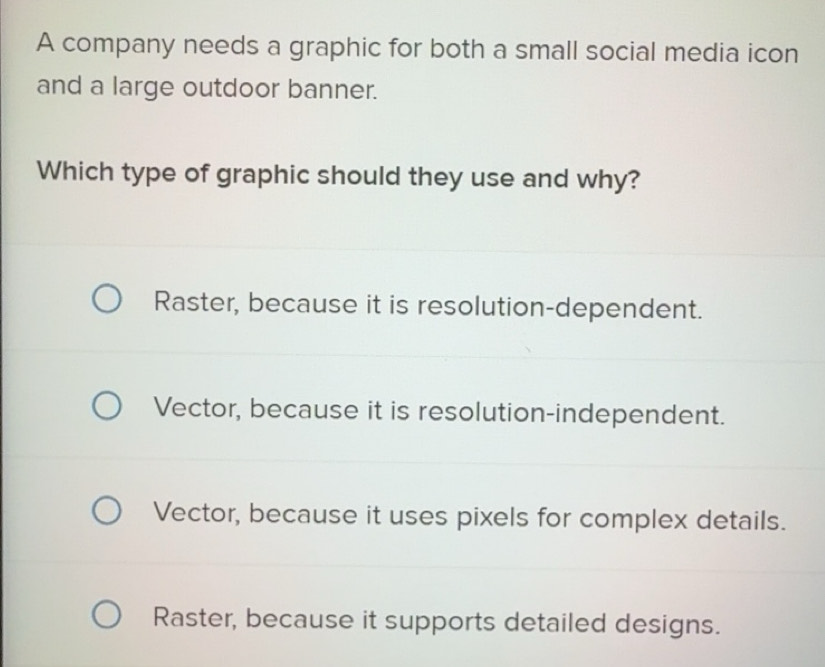 Solved: A company needs a graphic for both a small social media icon ...