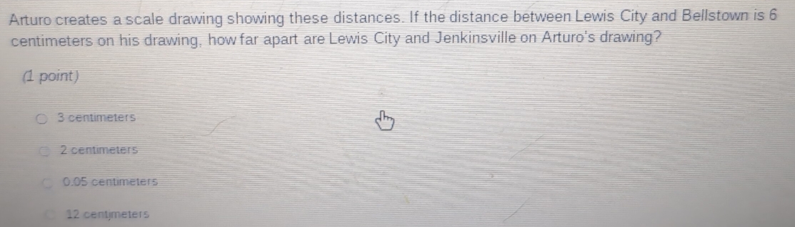 Solved: Arturo creates a scale drawing showing these distances. If the ...