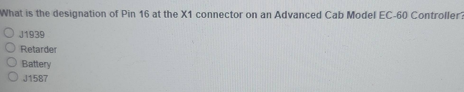 Solved: What is the designation of Pin 16 at the X1 connector on an ...
