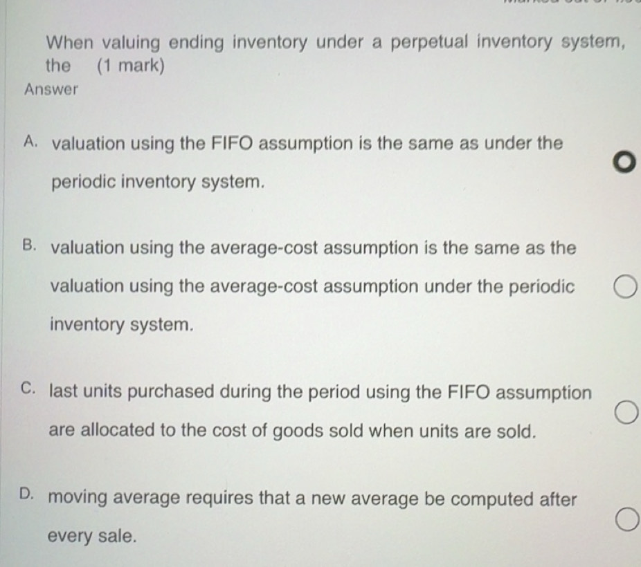 Selesai:When valuing ending inventory under a perpetual inventory ...