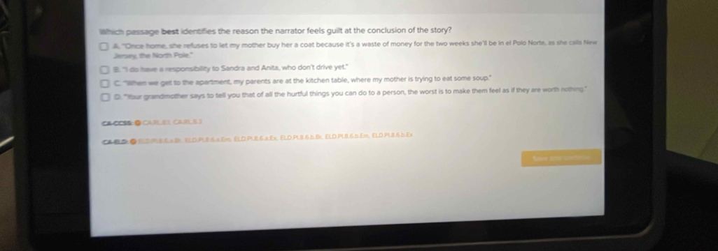Solved: Which passage best identifies the reason the narrator feels ...
