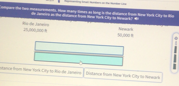 Solved: Representing Small Numbers on the Number Line Compare the two ...