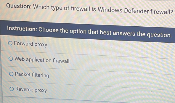 Solved: Which type of firewall is Windows Defender firewall ...