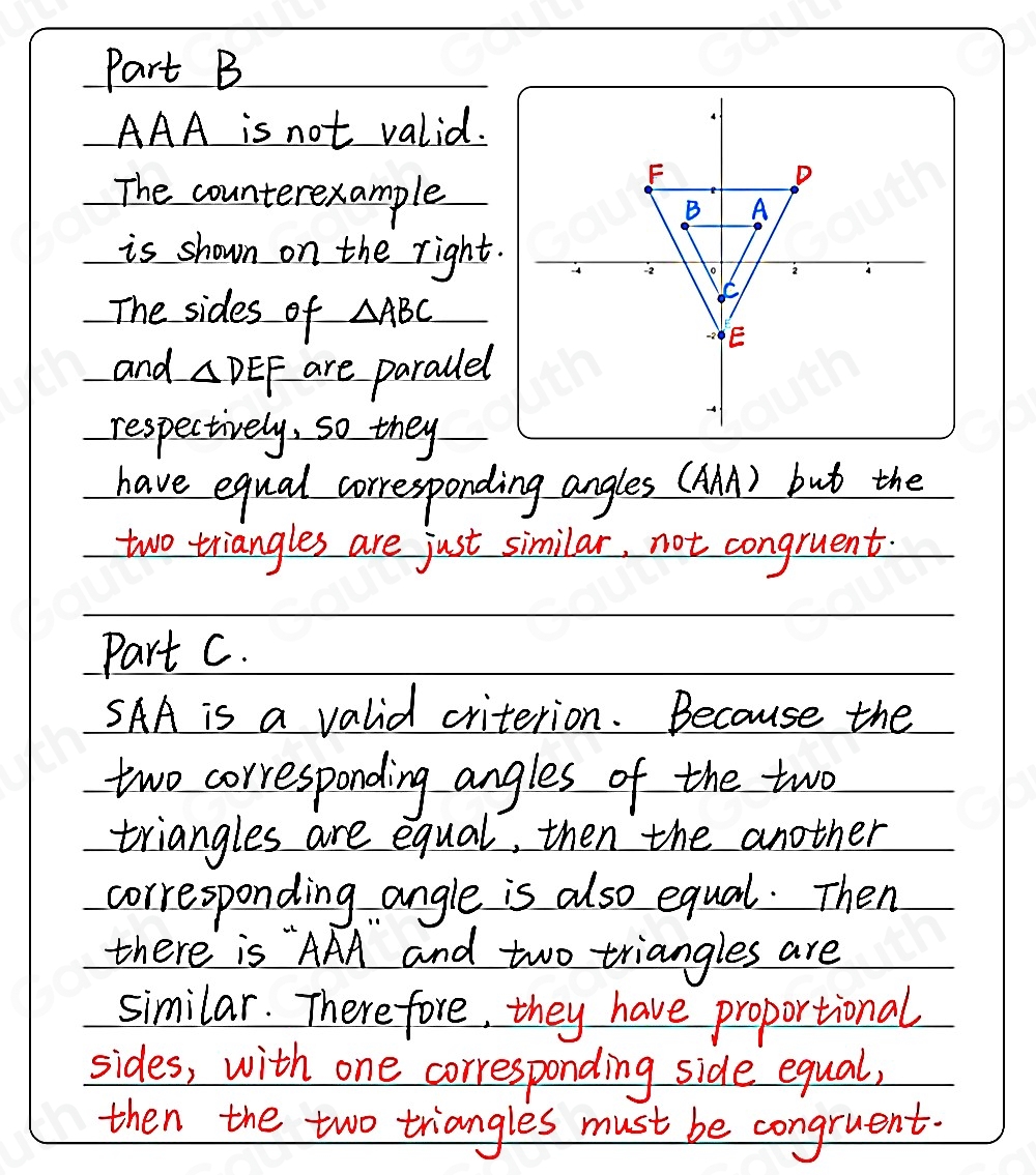 Solved: Determine whether angle-angle-angle (AAA) is a valid means for ...