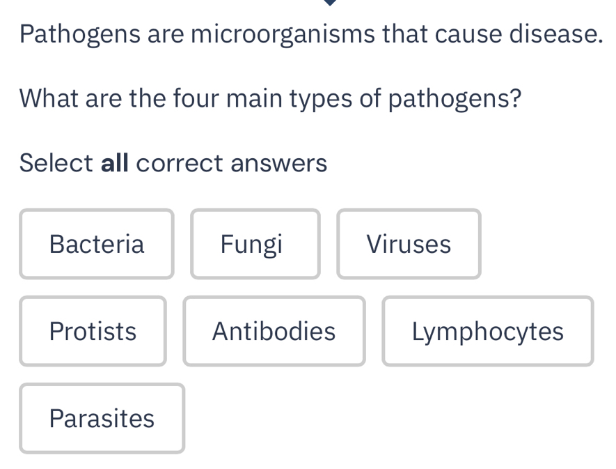 Resuelto:Pathogens are microorganisms that cause disease. What are the ...