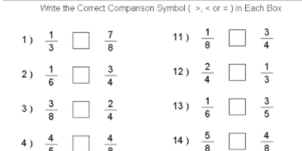 Solved: Write the Correct Comparison Symbol ( >,