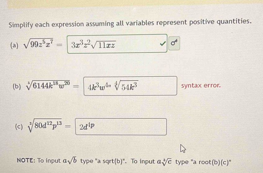 Solved: Simplify each expression assuming all variables represent positive quantities. (a) sqrt ...