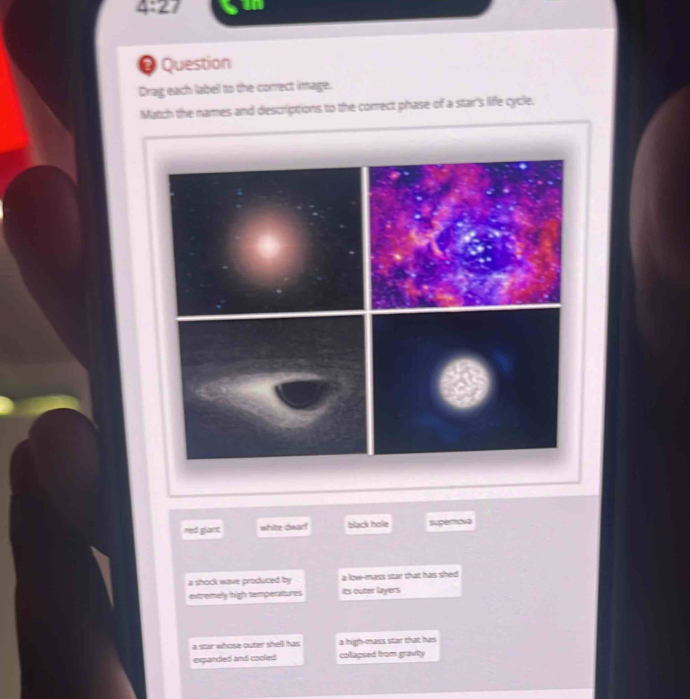 Solved: 4:27 a @ Question Drag each label to the correct image. Match ...