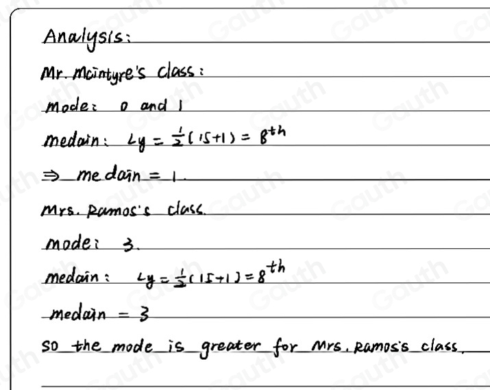 Solved: The students in Mr. Mcintyre's class and in Mrs. Ramos's class ...