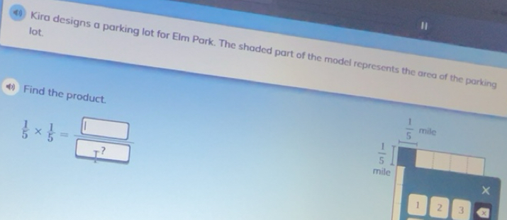 Solved: lot. Kira designs a parking lot for Elm Park. The shaded part ...