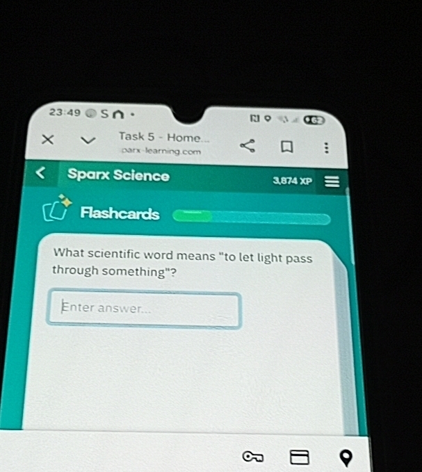 Solved: 23:49 Task 5 - Home... parx-learning.com Sparx Science 3,874 ...