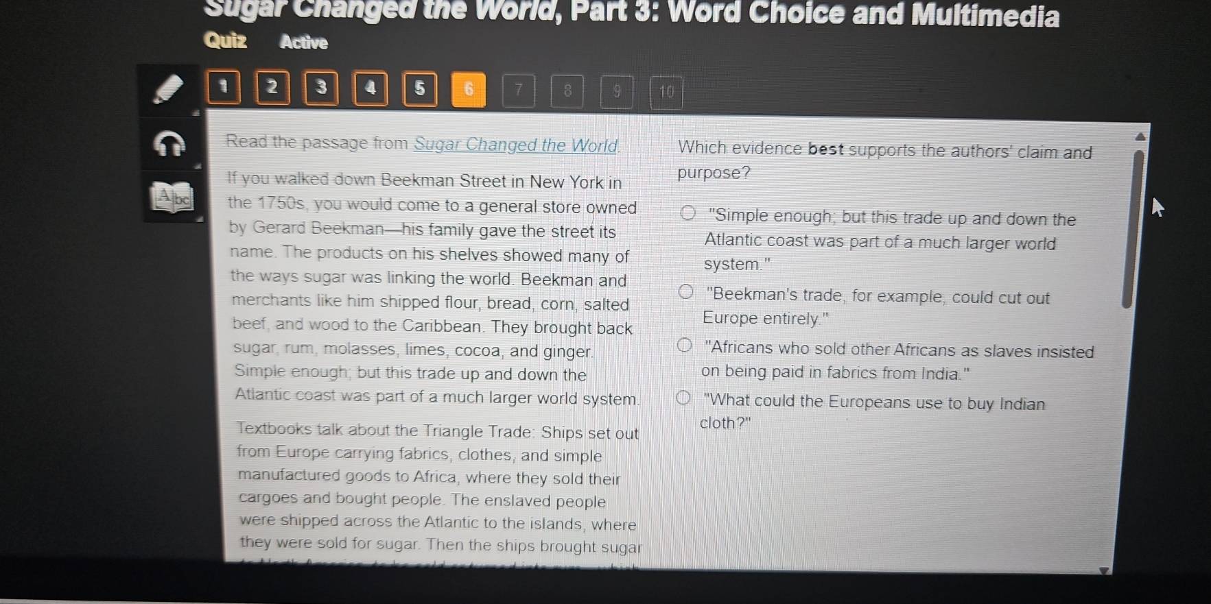 Solved: Sugar Changed the World, Part 3: Word Choice and Multimedia ...