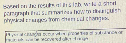 Solved: Based on the results of this lab, write a short paragraph that ...