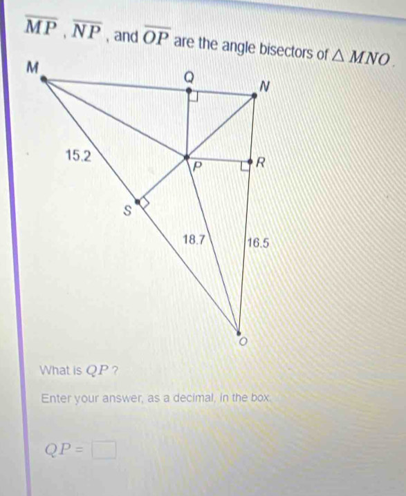 Solved: overline MP, overline NP , and overline OP MNO. What is QP ...