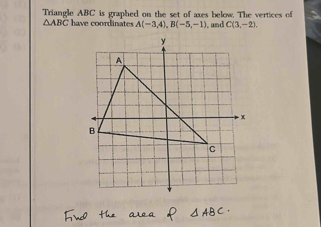 Solved: Triangle ABC is graphed on the set of axes below. The vertices ...