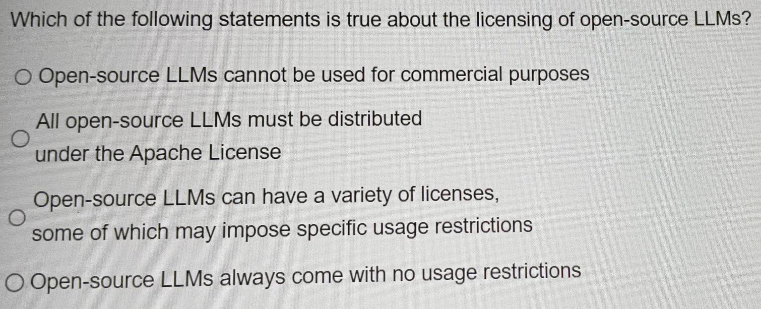 Solved: Which of the following statements is true about the licensing ...