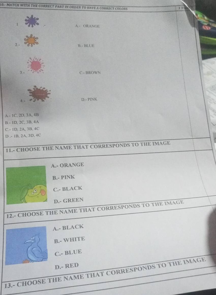 Resuelto:10.- MATCH WITH THE CORRECT PART IN ORDER TO HAVE A CORRECT ...