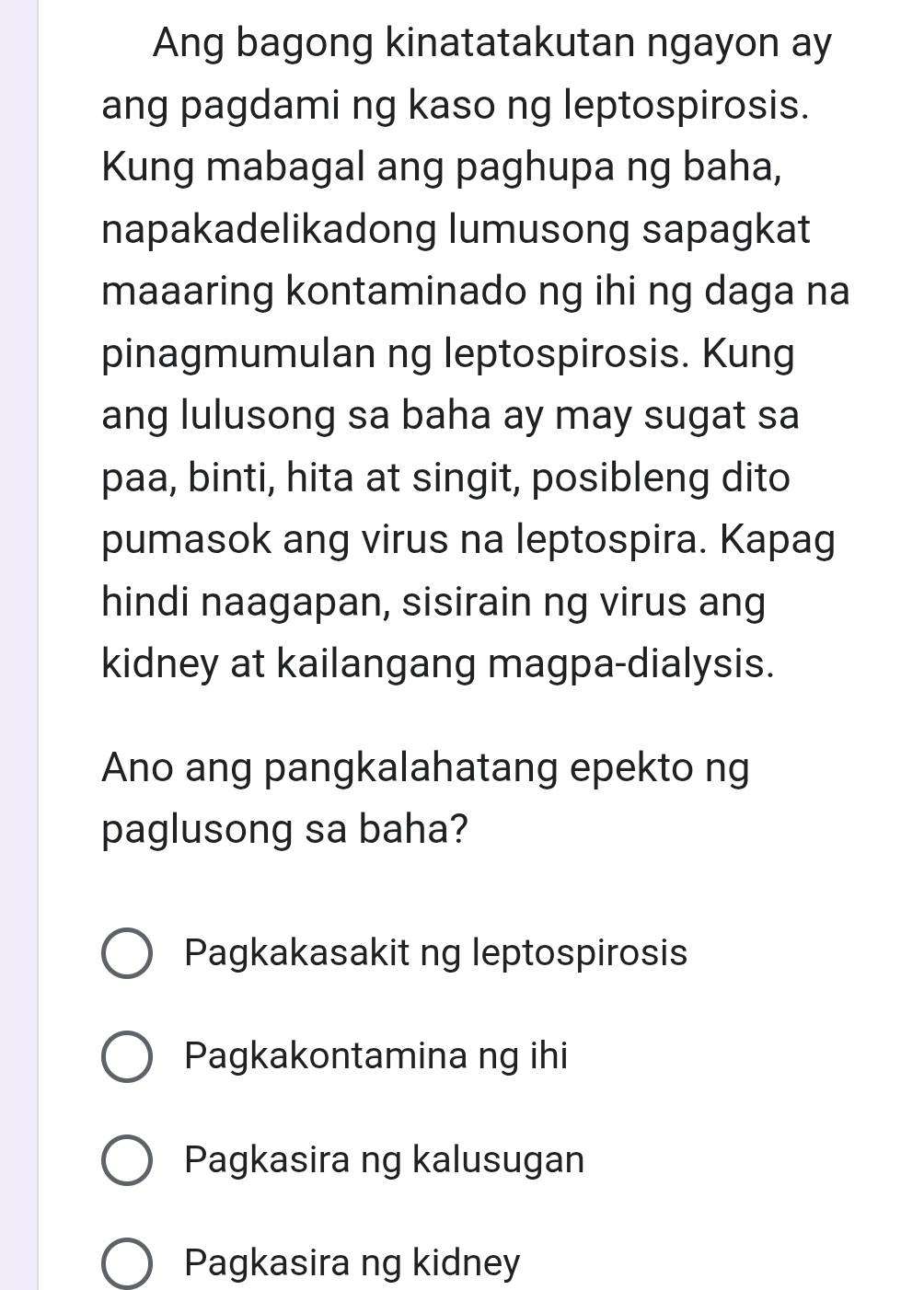 Solved: Ang bagong kinatatakutan ngayon ay ang pagdami ng kaso ng ...
