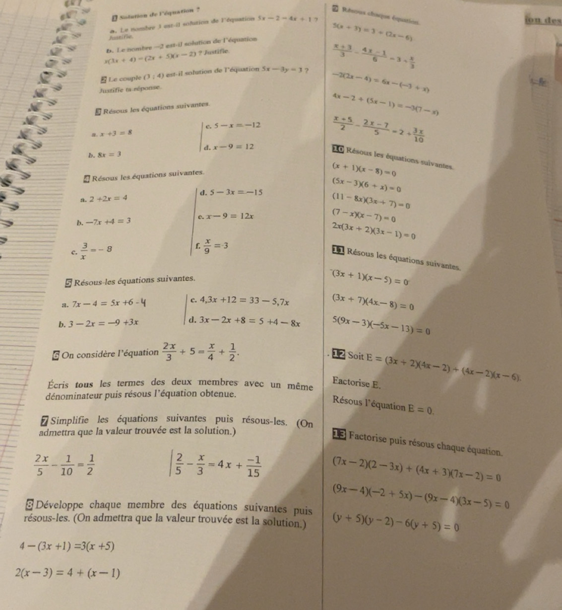 Résolu :# Solution de l'équation ? Résous chaque équation a. Le nombre ...
