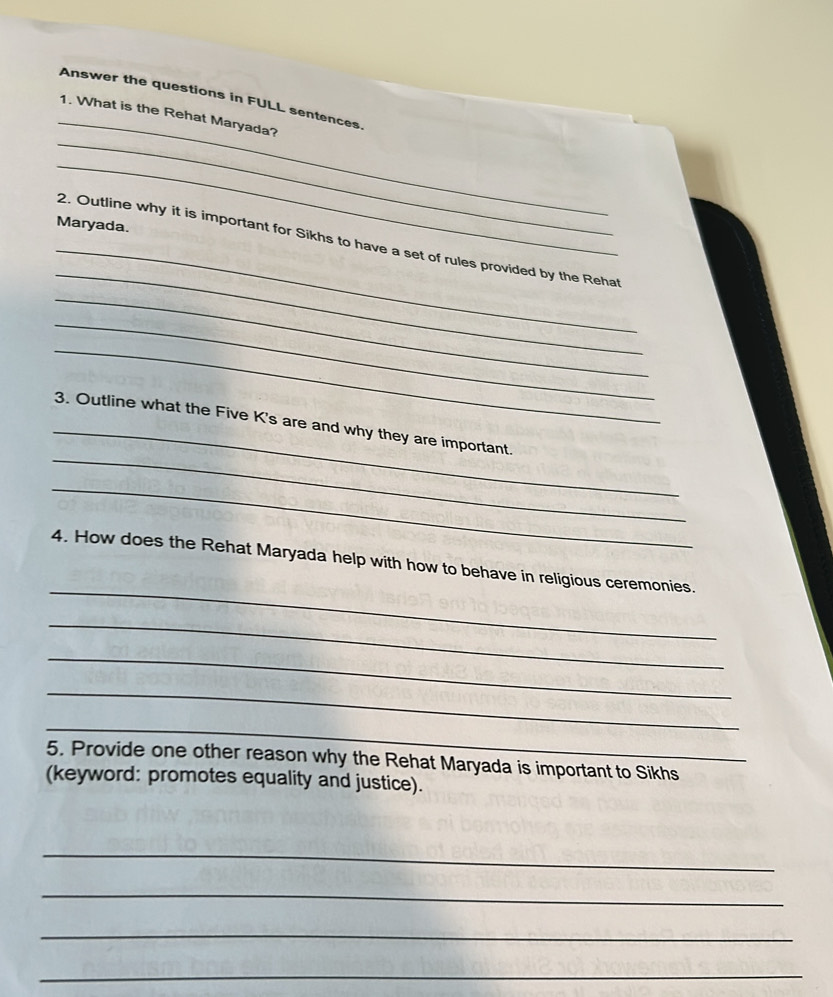 Solved: Answer the questions in FULL sentences. _ 1. What is the Rehat ...