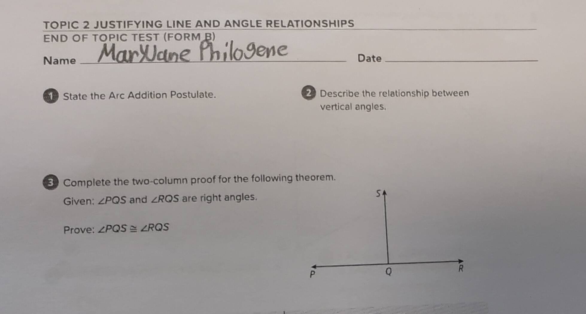 Gelöst:TOPIC 2 JUSTIFYING LINE AND ANGLE RELATIONSHIPS END OF TOPIC ...