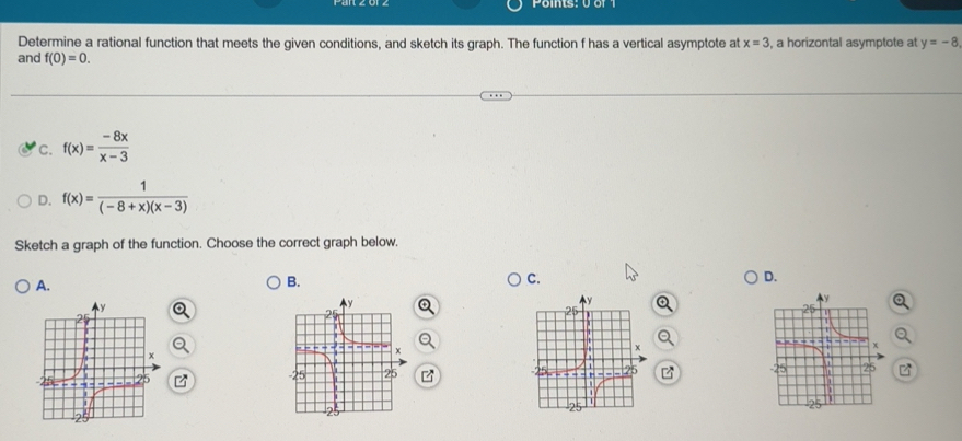 Resuelto:Determine a rational function that meets the given conditions ...