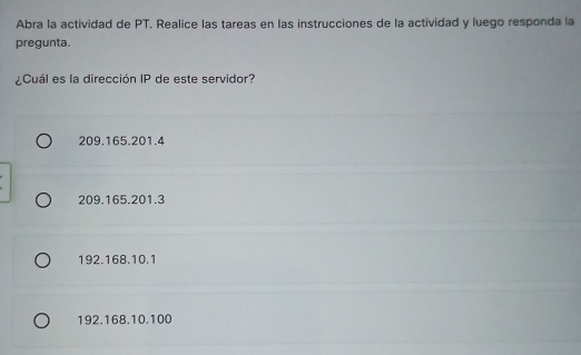 Resuelto:Abra la actividad de PT. Realice las tareas en las instrucciones de la actividad y luego r