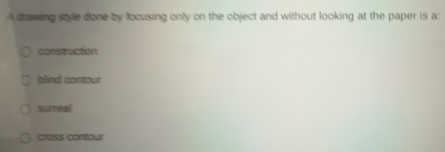Solved: A drawing style done by focusing only on the object and without ...