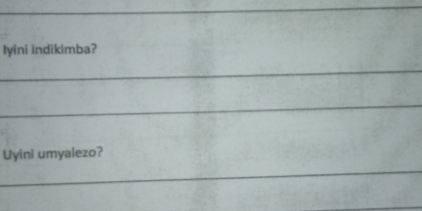 Solved: Iyini indikimba? _ _ Uyini umyalezo? _ _ [Others]