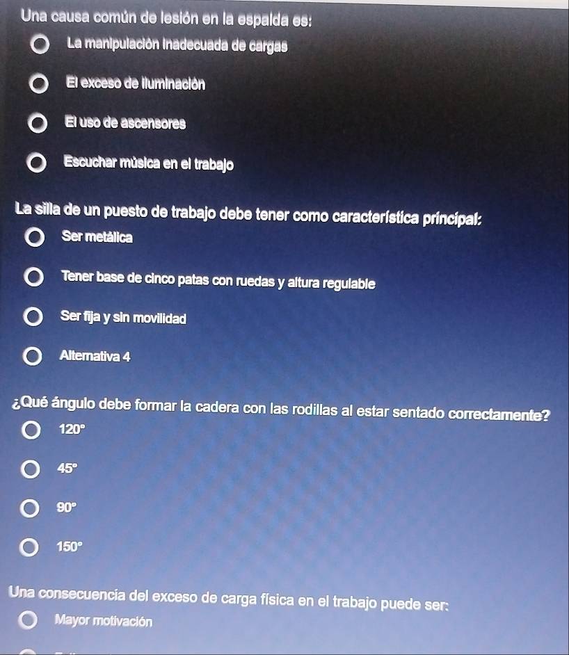 Resuelto:Una causa común de lesión en la espalda es: La manipulación ...