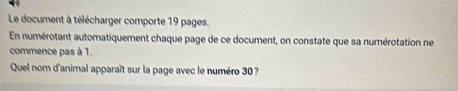 Résolu :Le document à télécharger comporte 19 pages. En numérotant ...