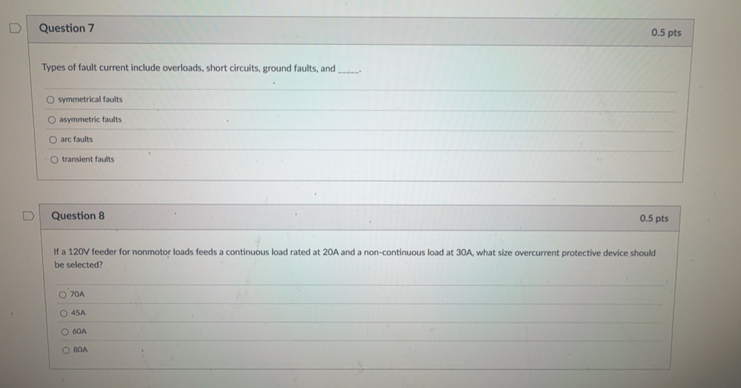 Solved: Types of fault current include overloads, short circuits ...
