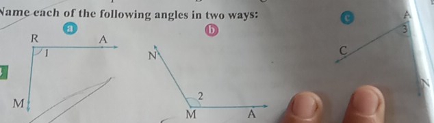 Solved: Name each of the following angles in two ways: a b N M [Math]