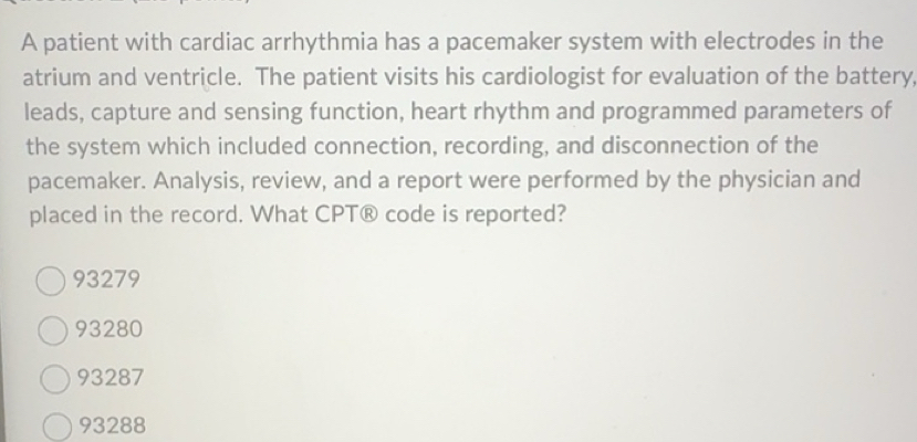 Solved: A patient with cardiac arrhythmia has a pacemaker system with ...