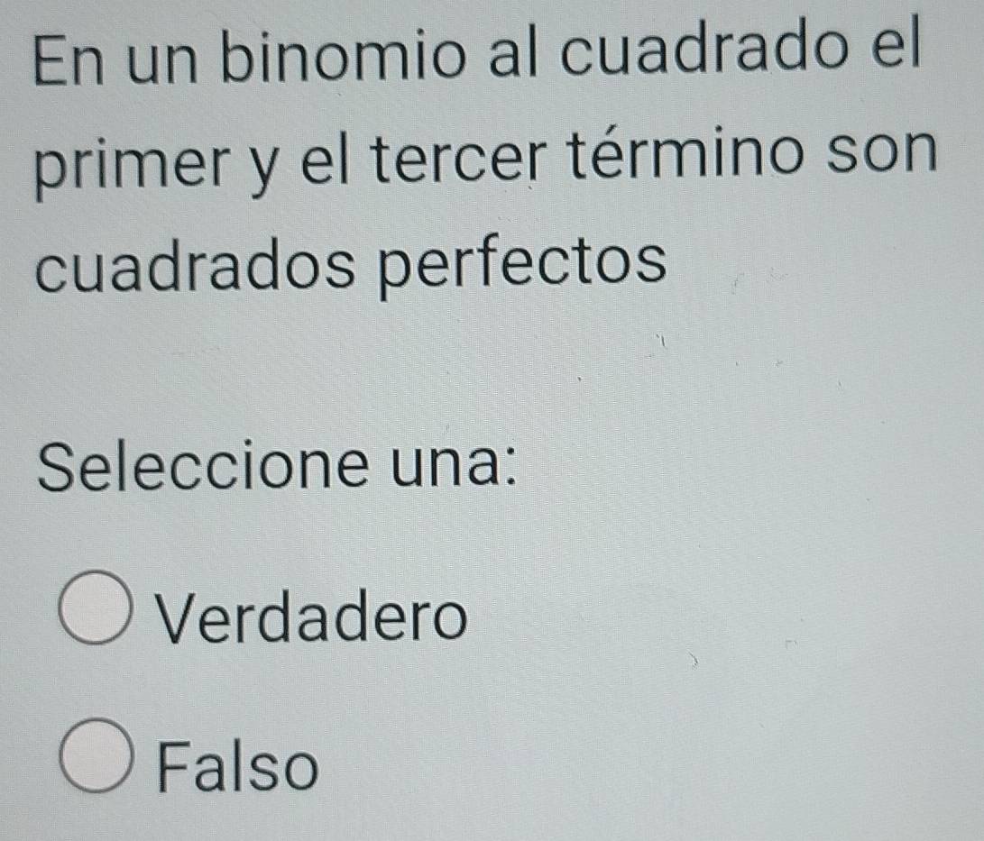 Resuelto:En un binomio al cuadrado el primer y el tercer término son ...